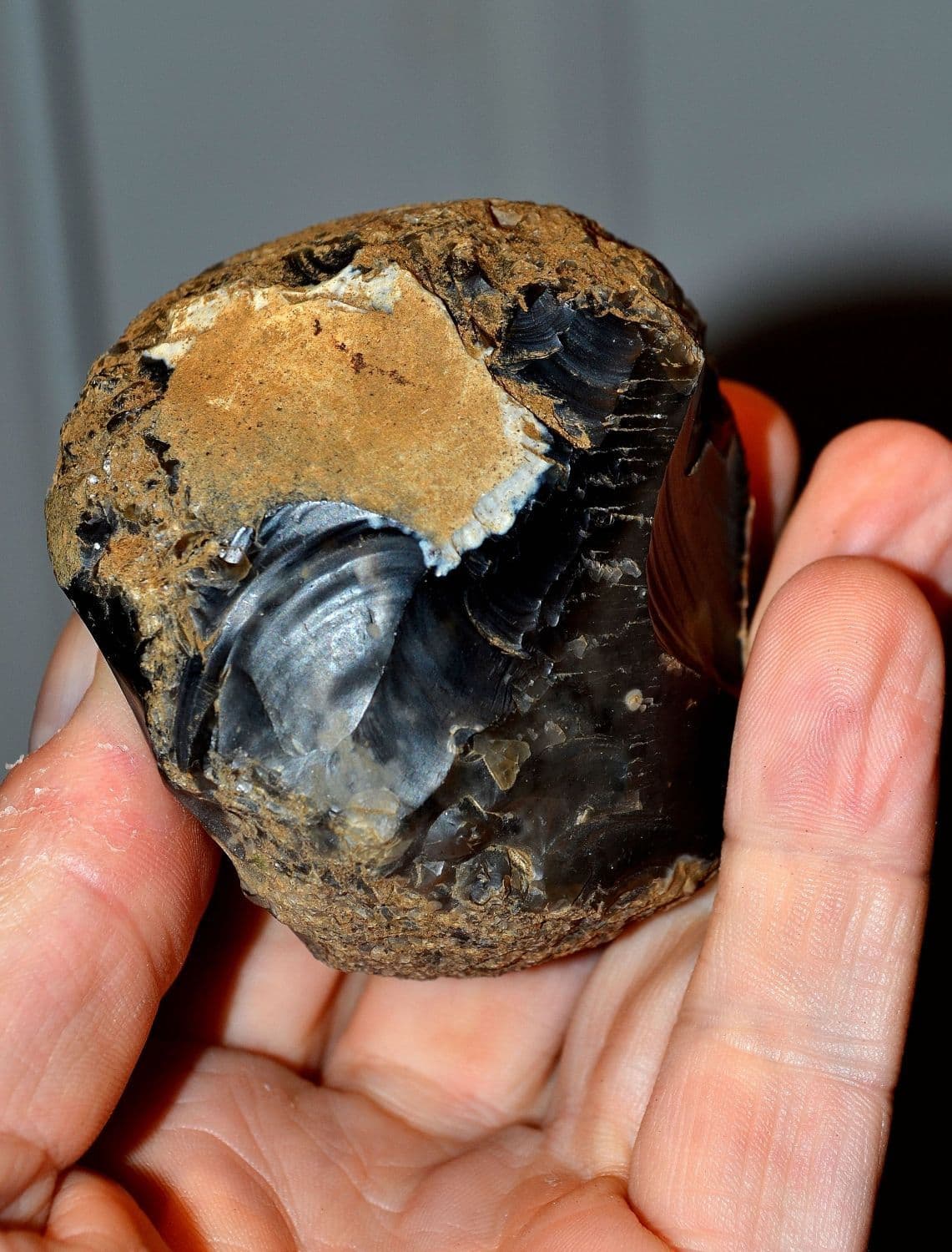 A nice Neolithic flint hammerstone from Great Barton Suffolk