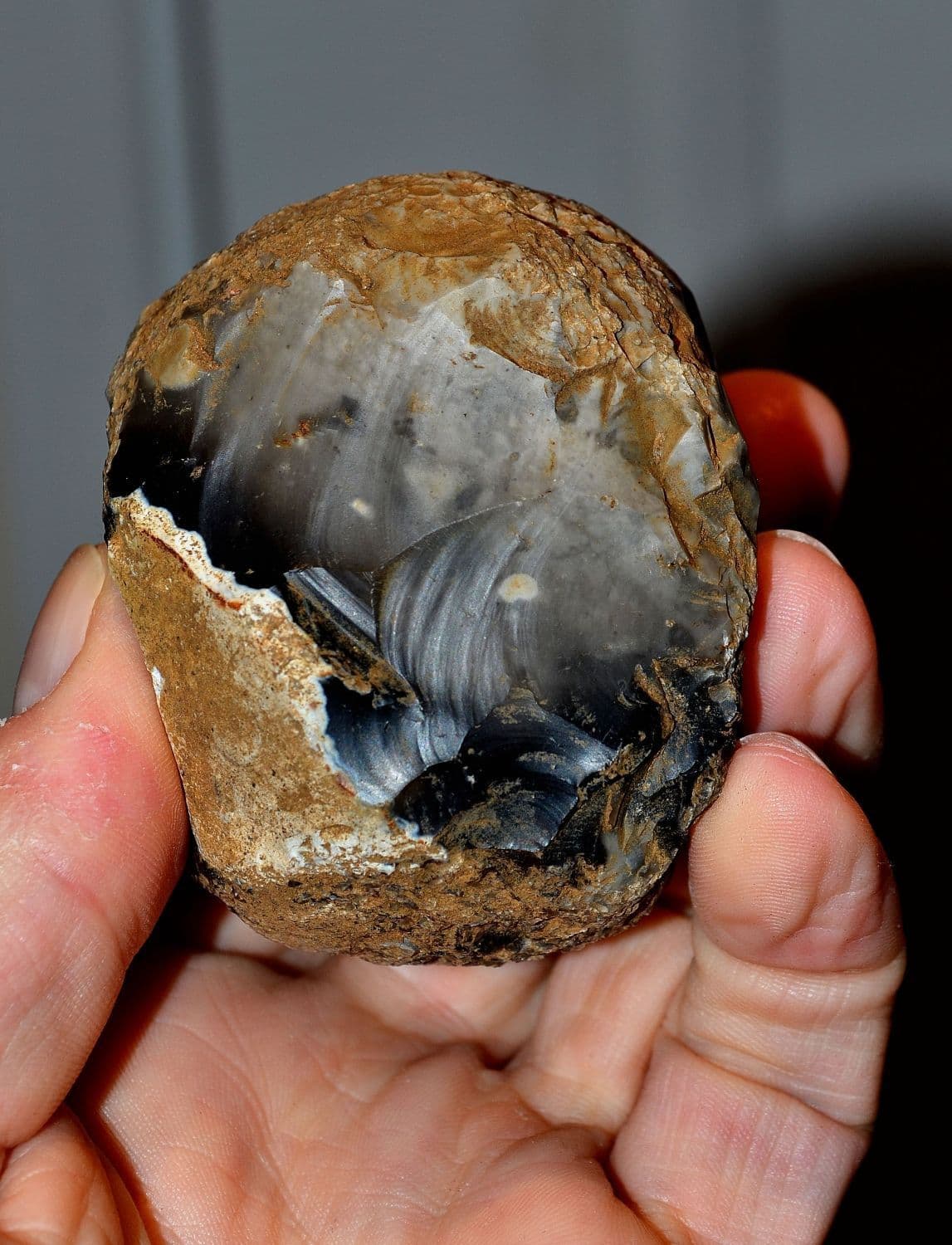A nice Neolithic flint hammerstone from Great Barton Suffolk