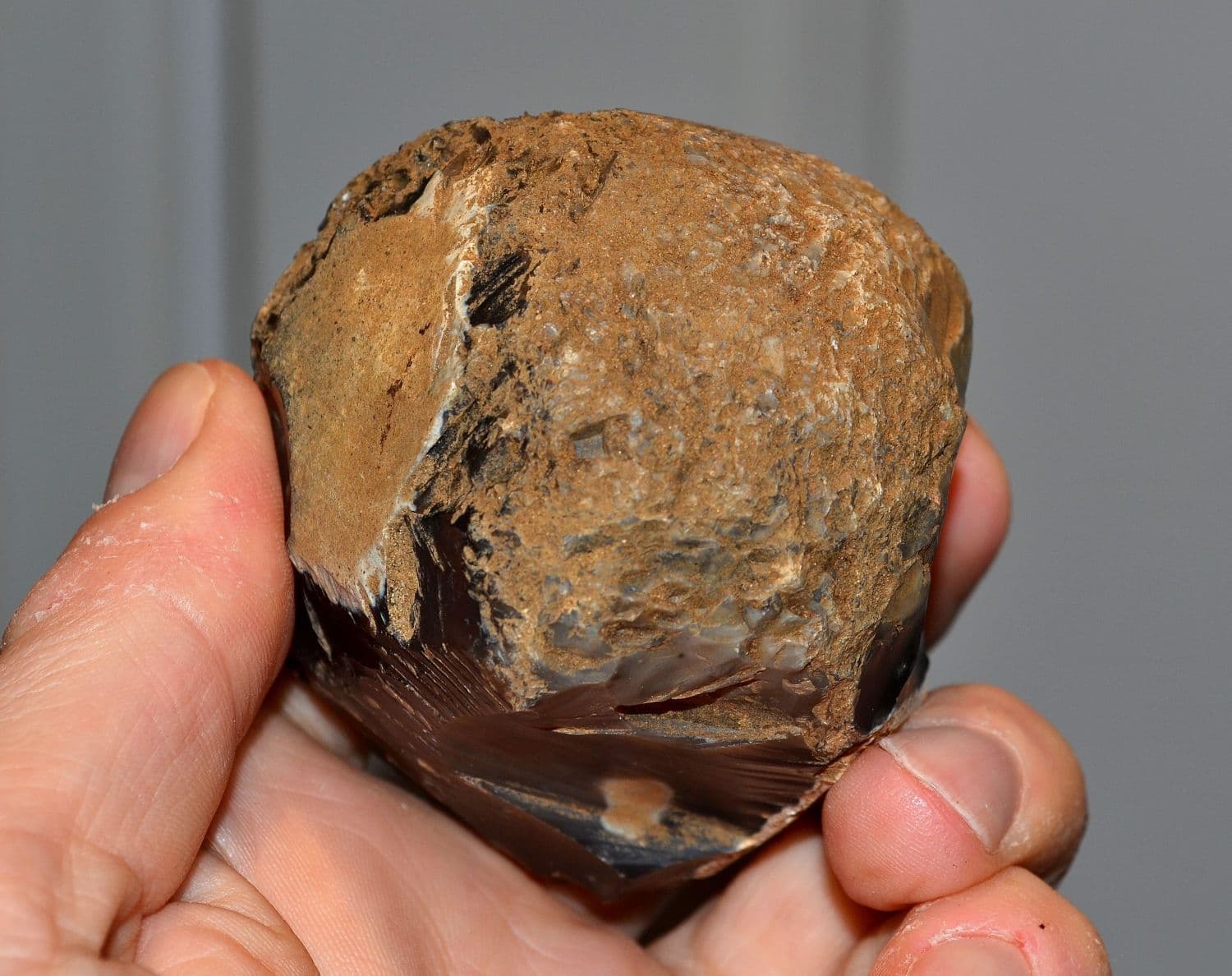 A nice Neolithic flint hammerstone from Great Barton Suffolk