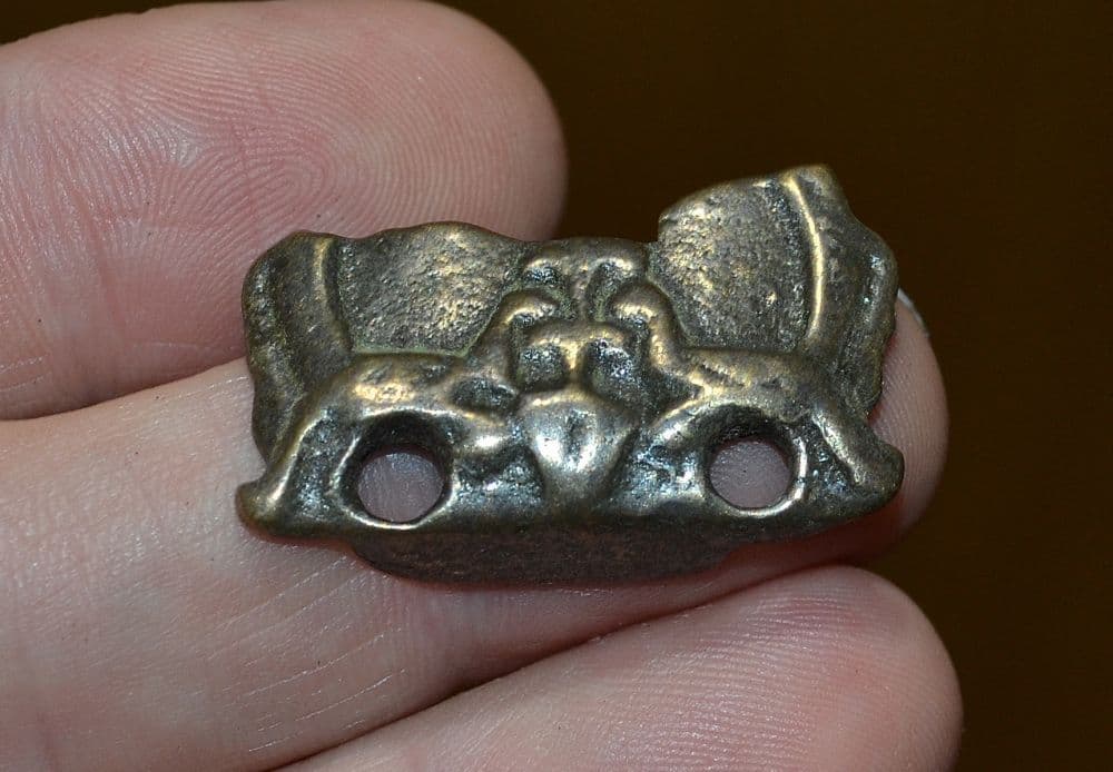 A partial Viking bronze Stirrup mount featuring two Dragons River ...