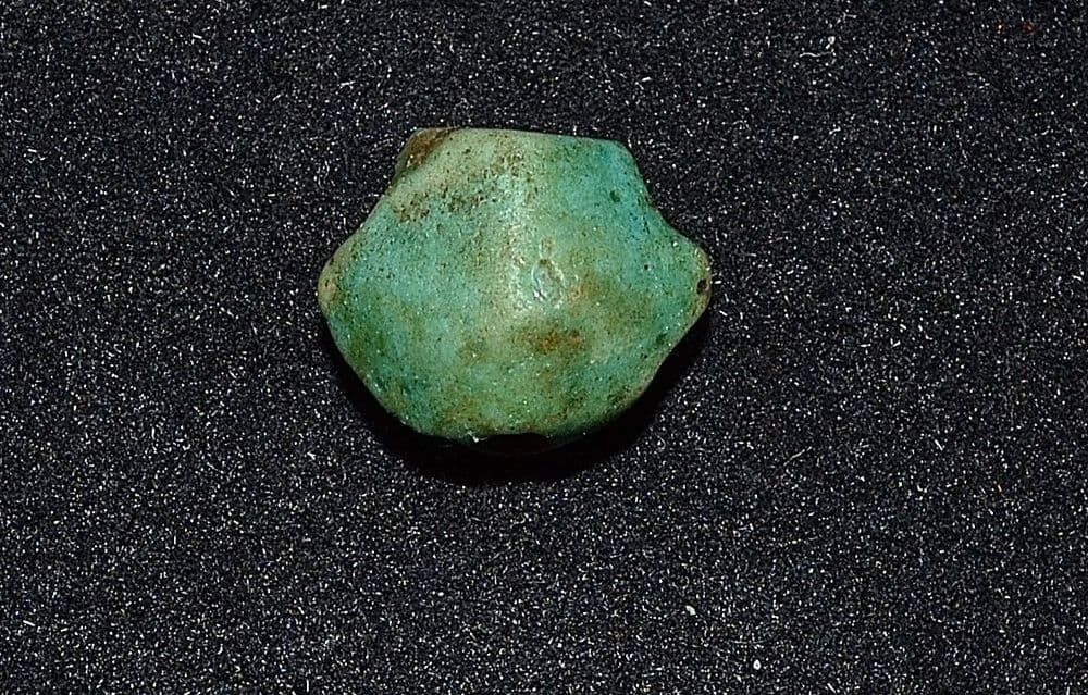 A pleasant Ancient Egyptian green glazed Faience "Heart" amulet SOLD