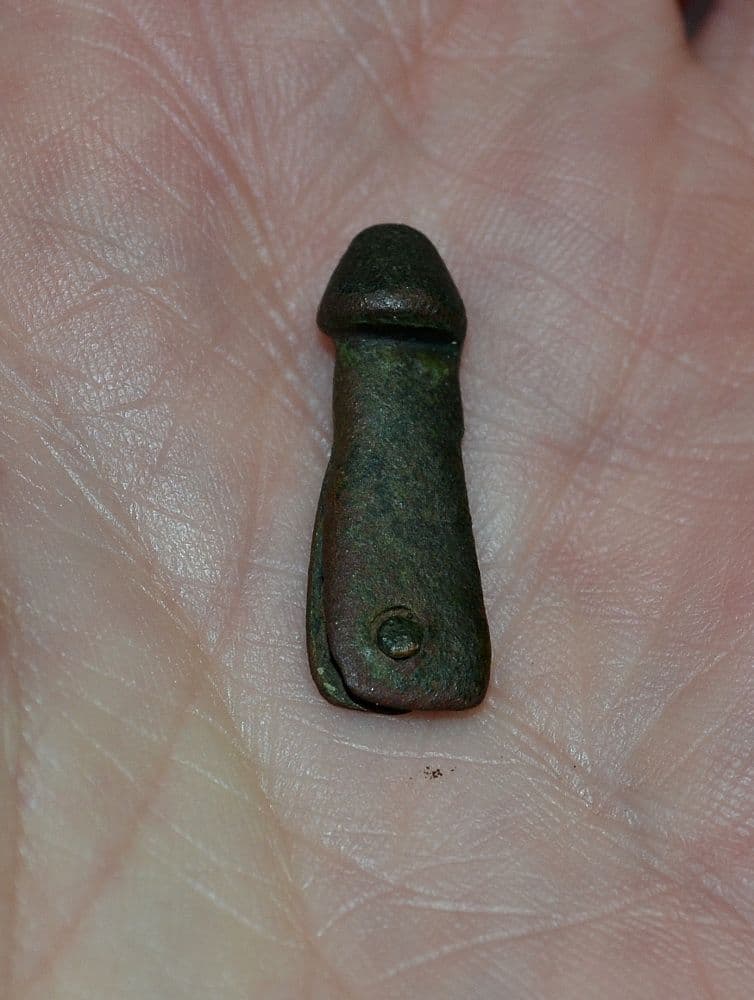 A pleasant and scarce Roman Bronze "Phallic" strapend Norfolk SOLD