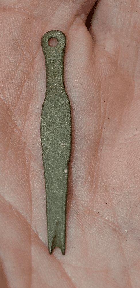 A pleasant Roman bronze nail cleaner from a portable cosmetic set or ...