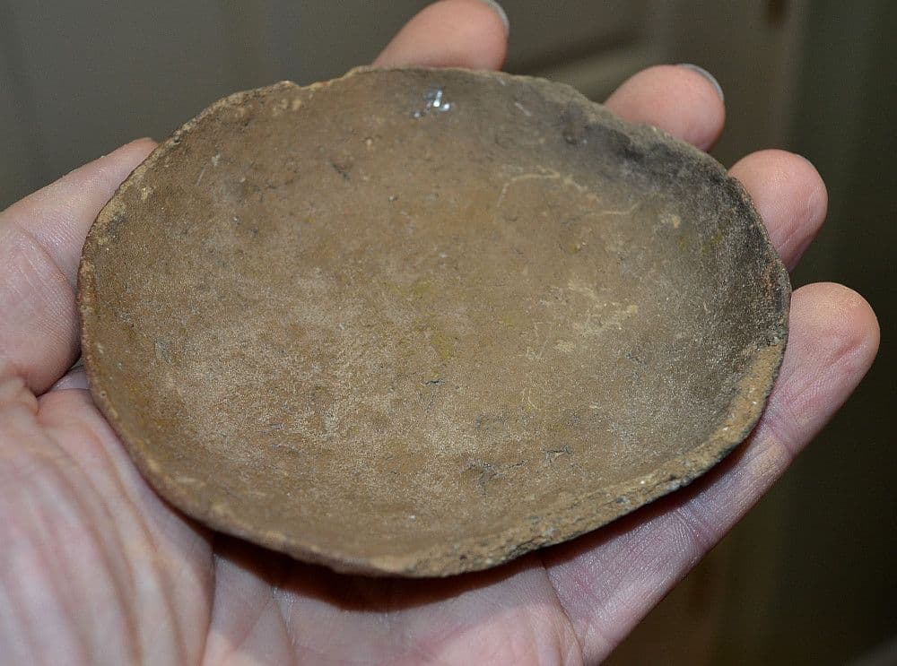 A rare Bronze age fired clay shallow dish excavated in Germany SOLD