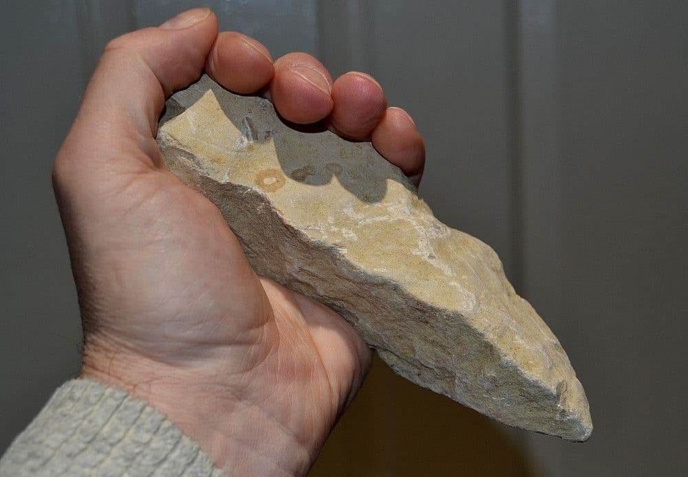 A rare large and heavy Mesolithic flaked Limestone hand pick Portland ...