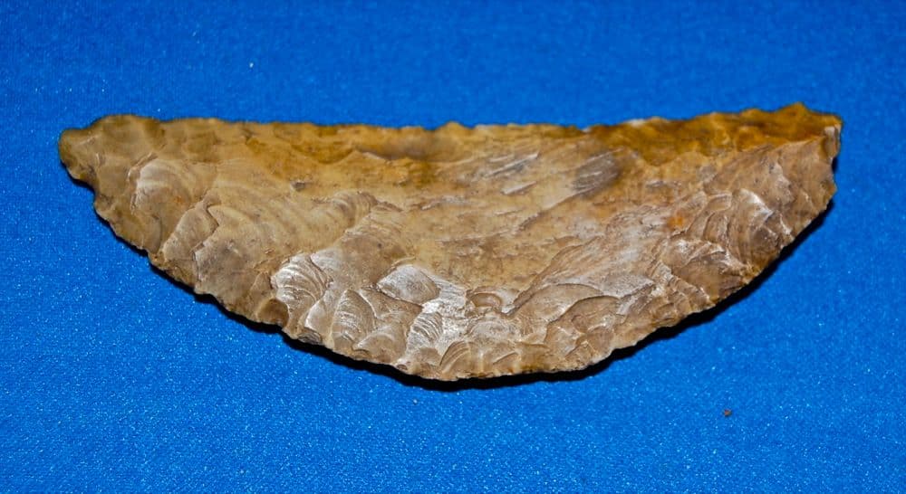 A superb and finely worked Danish Neolithic flint sickle SOLD