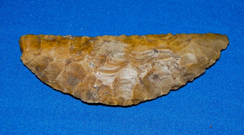 A superb and finely worked Danish Neolithic flint sickle SOLD