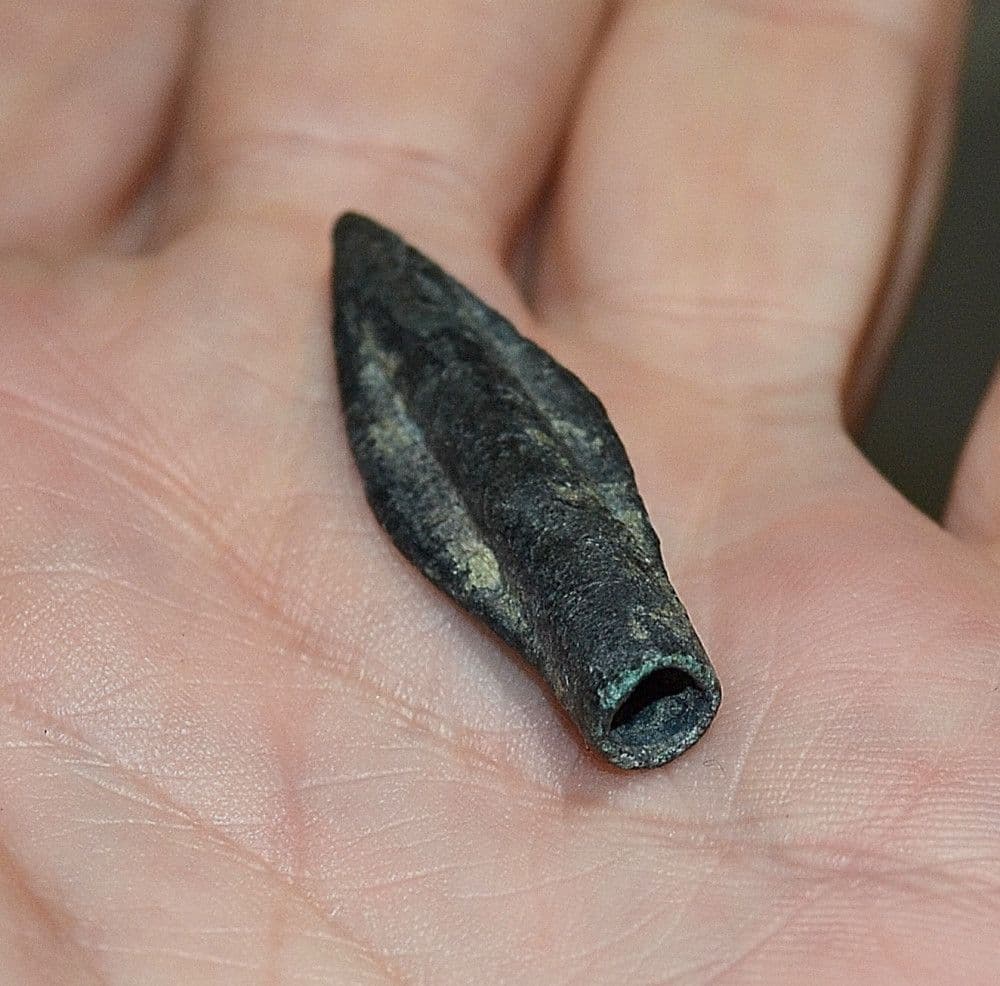 A very large Ancient Greek bronze "Bi-lobe" socketed arrowhead SOLD