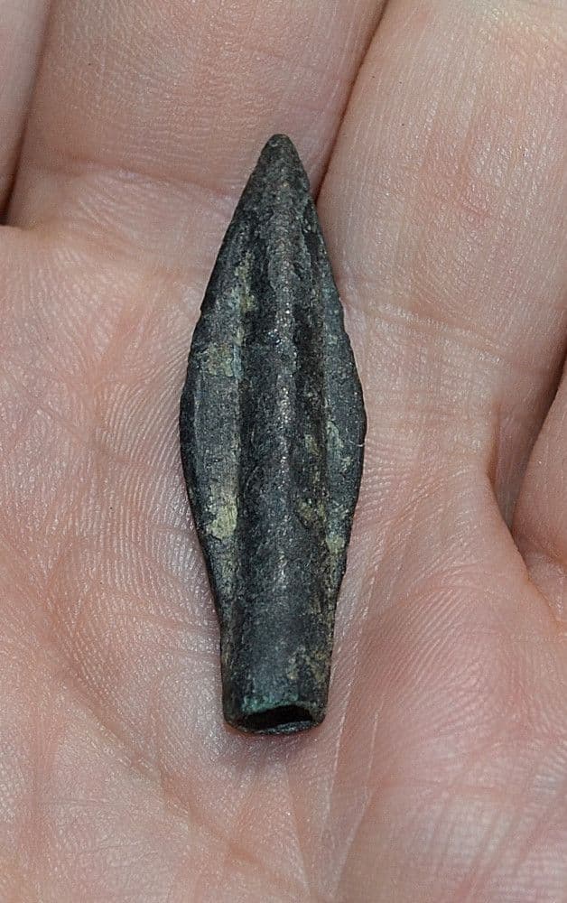 A very large Ancient Greek bronze "Bi-lobe" socketed arrowhead SOLD
