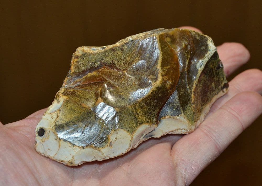 A well worked Lower Palaeolithic "Clactonian" flint hand axe River ...