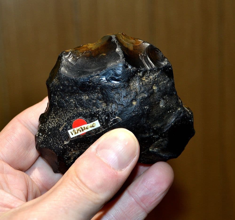 An excellent Early Paleolithic "Clactonian Industry" flint hand axe ...