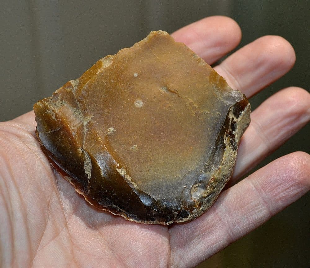 An excellent Lower Paleolithic unifacial flint pebble chopper High ...