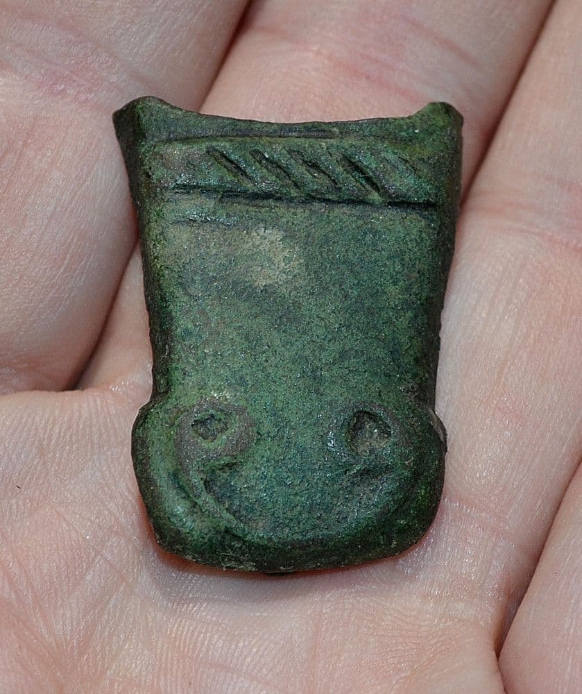 An excellent Medieval bronze Dagger scabbard chape Yorkshire SOLD