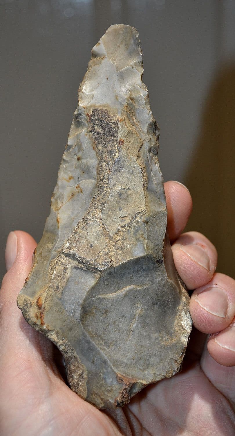 An excellent Paleolithic "Small Ficron" flint hand axe from Sussex