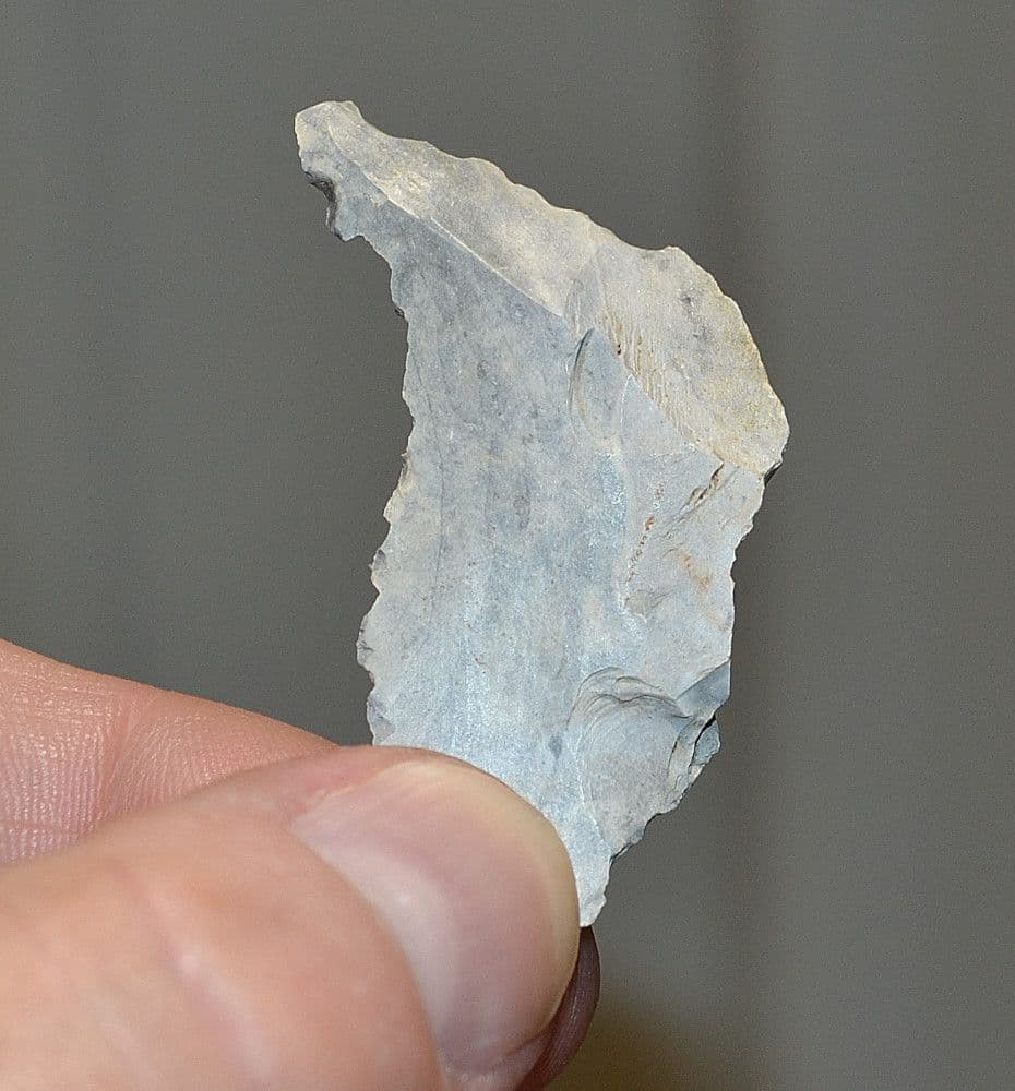 An unusual Mesolithic Portland Chert denticulated saw/borer tool ...