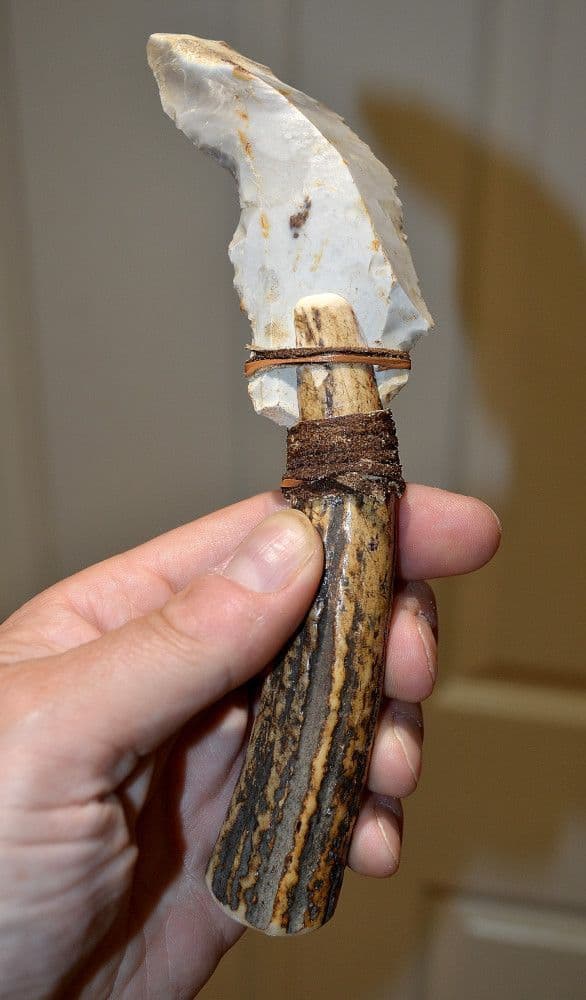 Excellent Neolithic flint sickle re-hafted in a prototypical Antler ...
