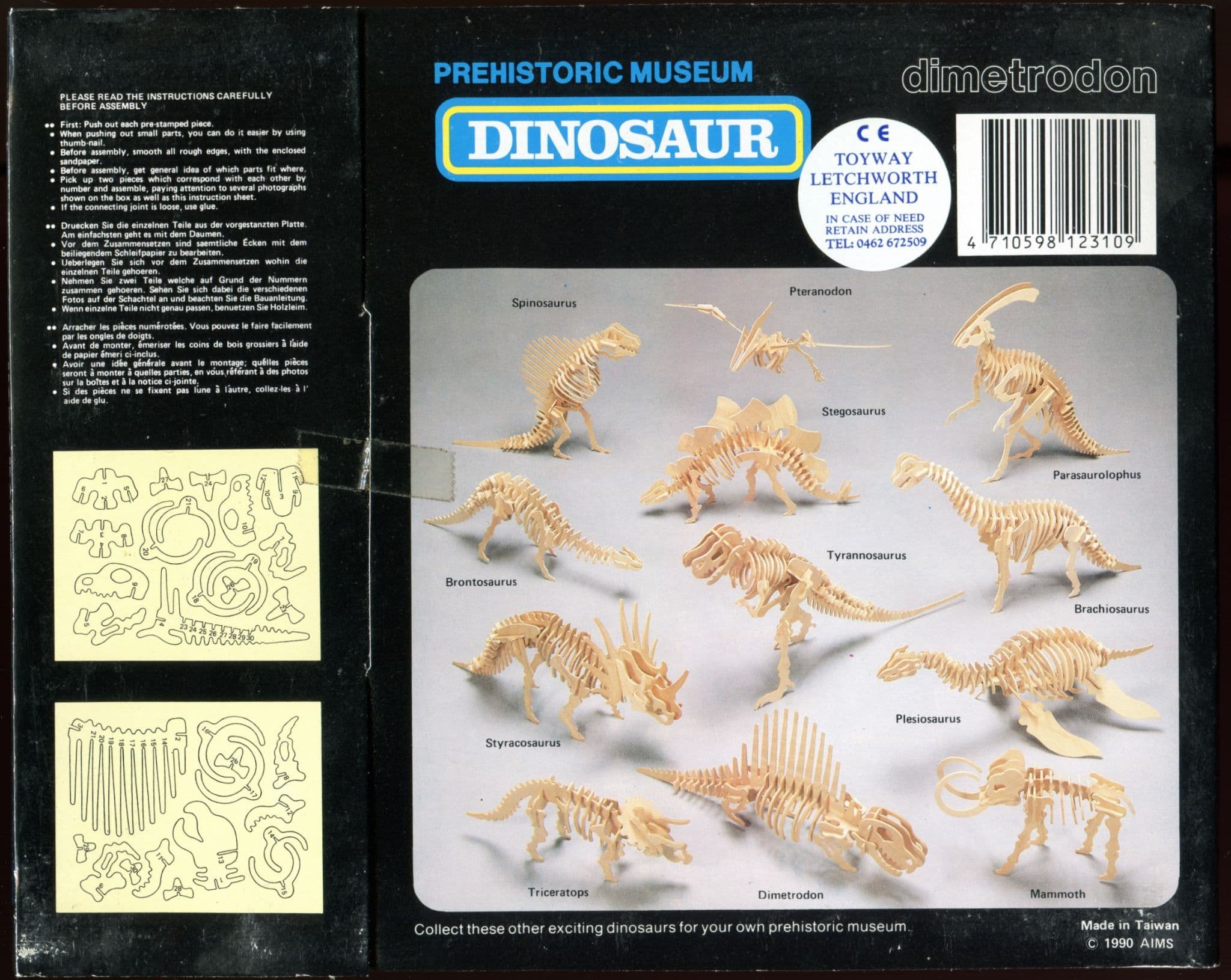 Aims Toys Animal Skeleton Wooden Assembly Kit No 2310 Dimetrodon