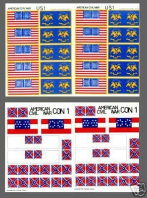 HQ Standards American Civil War 25mm Self Adhesive Flags 4 sheets