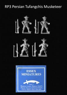 Essex Miniatures 28mm Renaissance RP3 Persian Tufangchis Musketeers x 4