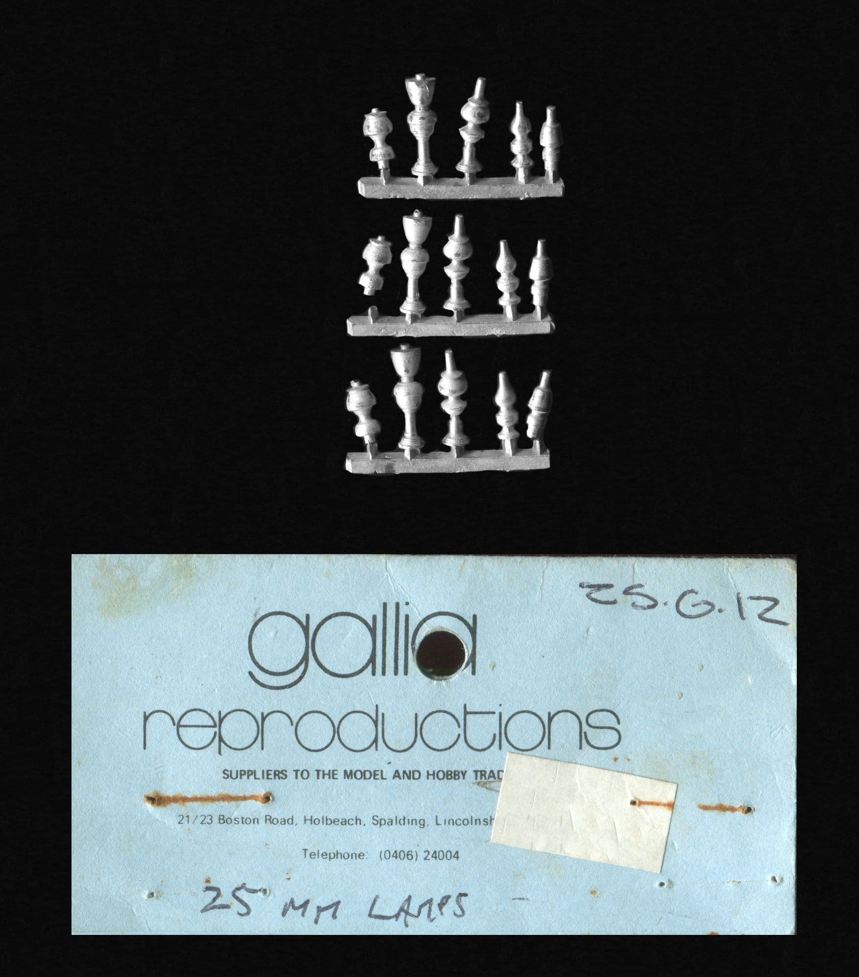 Gallia Reproductions 25mm Scale 25G12 Oil Lamps 15 models