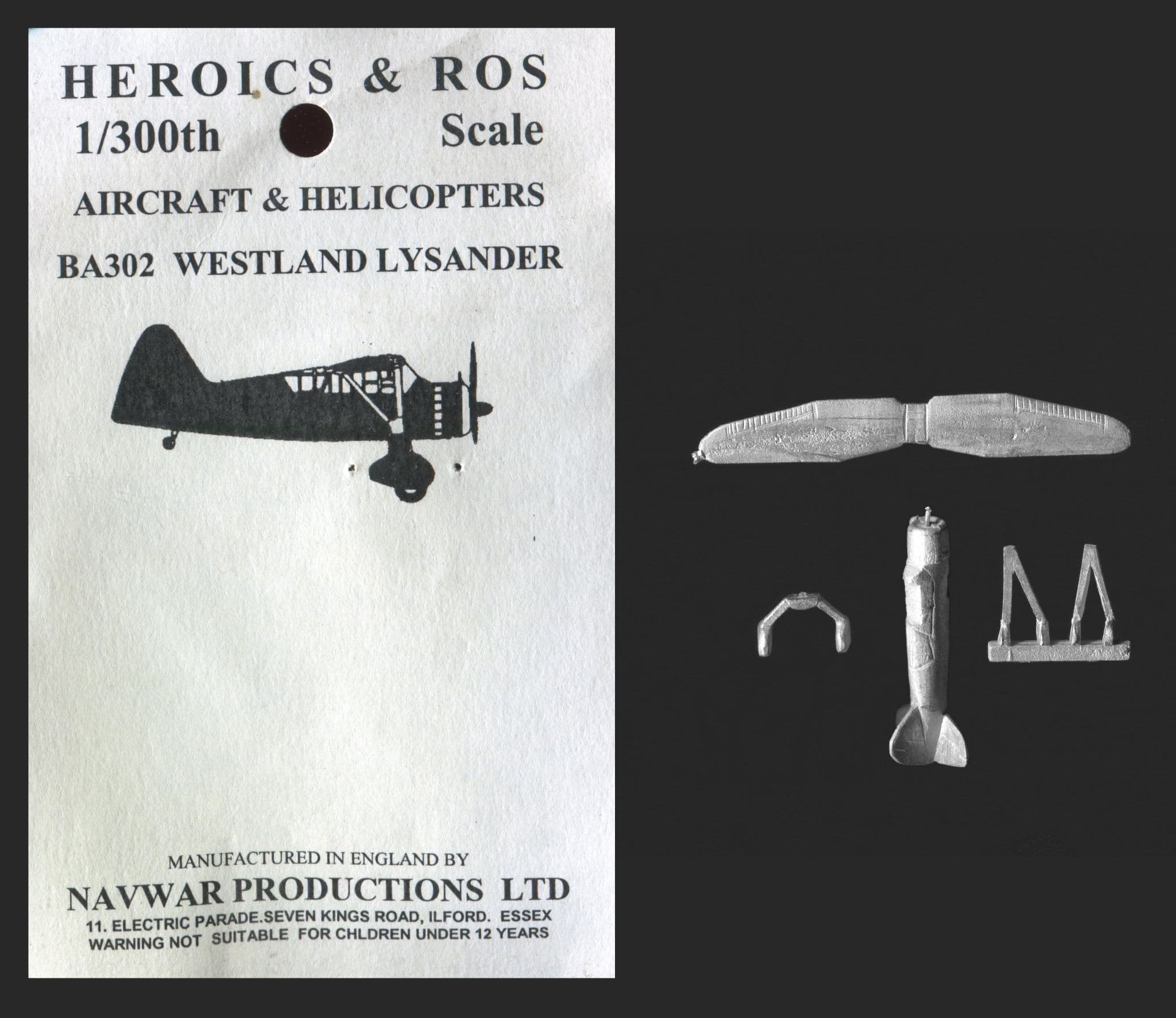 Heroics & Ros 6mm WWII British Aircraft BA302 Westland Lysander x 1