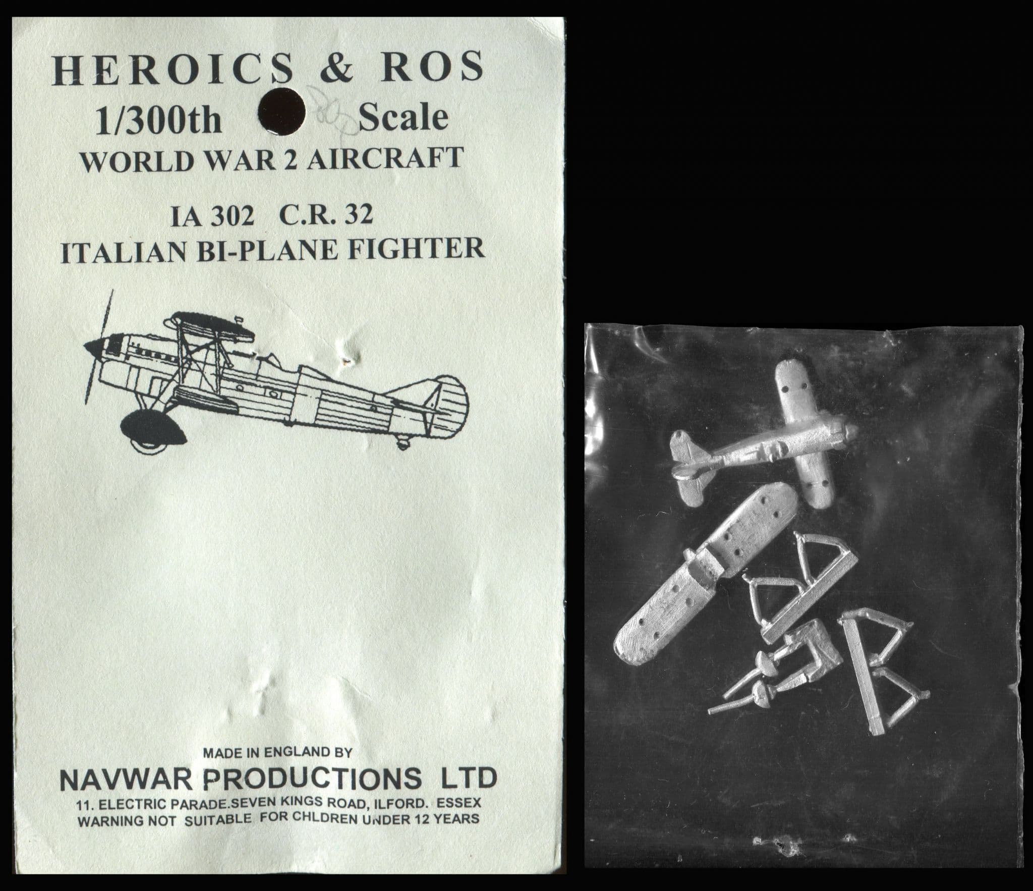 Heroics & Ros 6mm WWII Italian Aircraft IA302 Fiat CR 32 Biplane ...