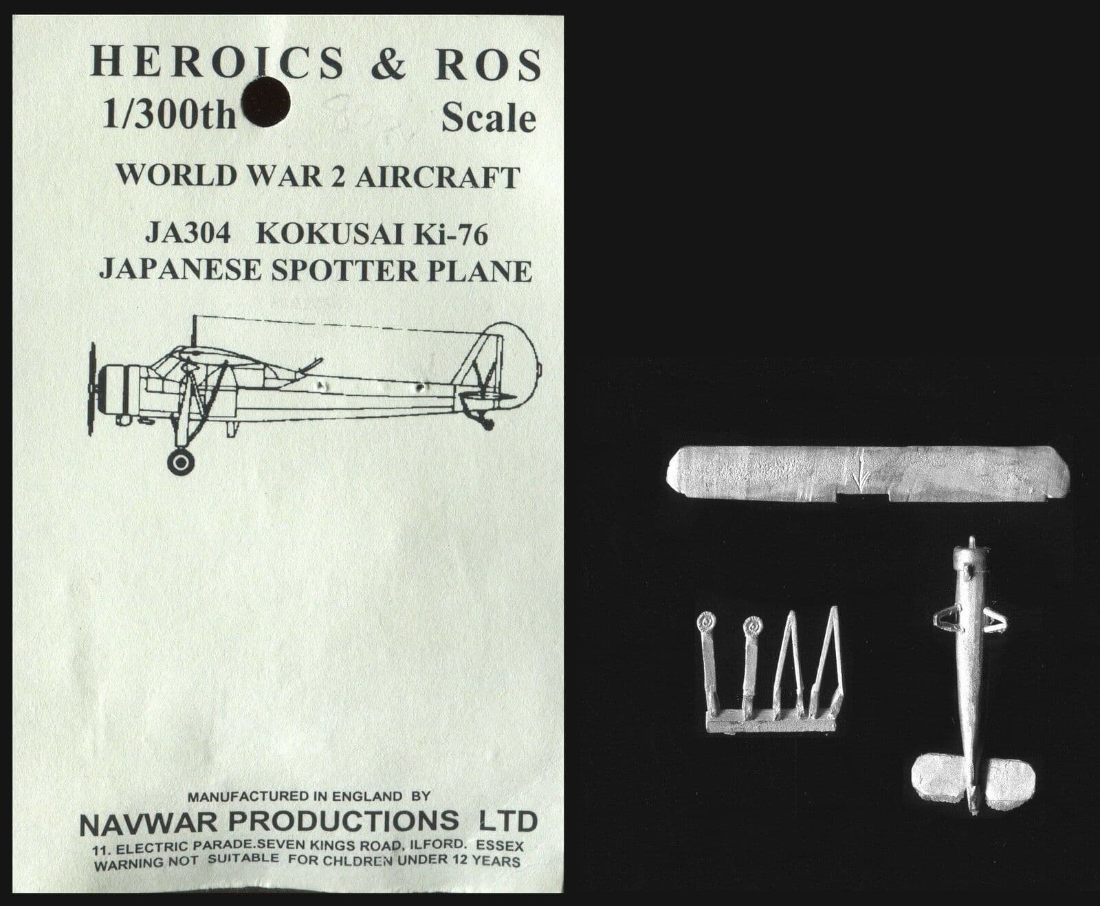 Heroics & Ros 6mm WWII Japanese Aircraft JA304 Kokusai Ki-76 Spotter ...