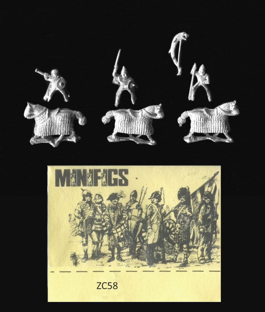Minifigs 15mm Ancients ZC58 Palmyran Cavalry Command x 3 mtd figs