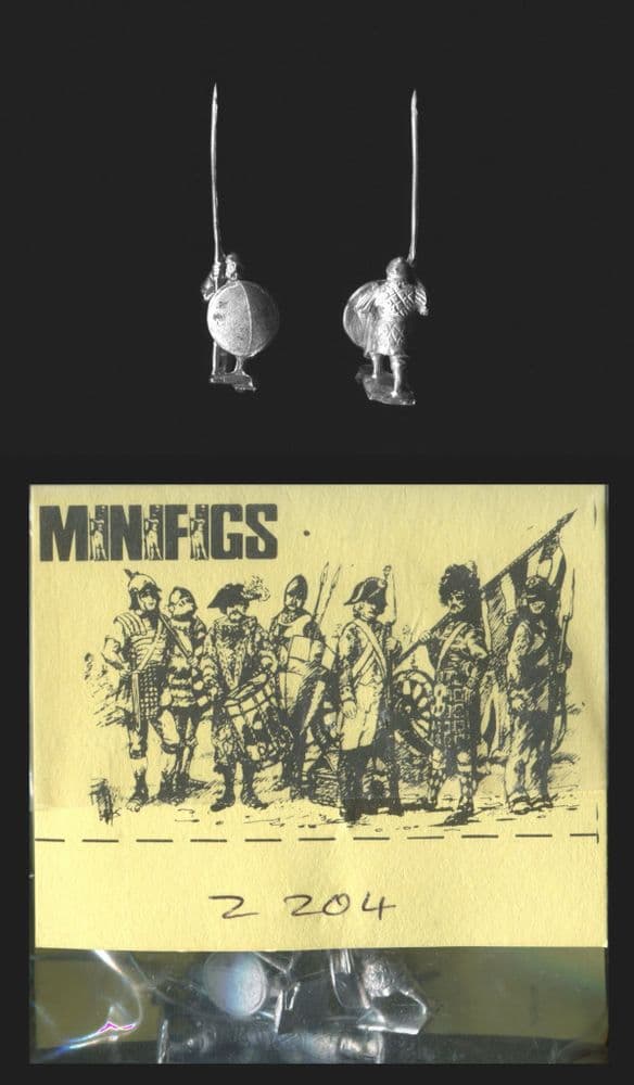Minifigs 15mm Dark Ages Z204 Byzantine Peltast x 8