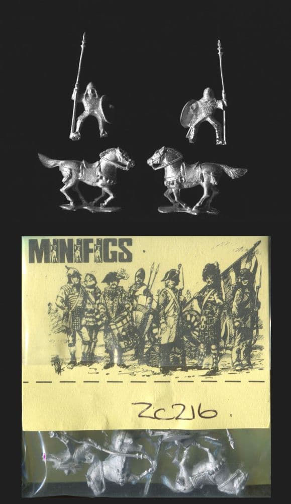 Minifigs 15mm Dark Ages ZC216 Carolingian Cavalry 10th Century x 4