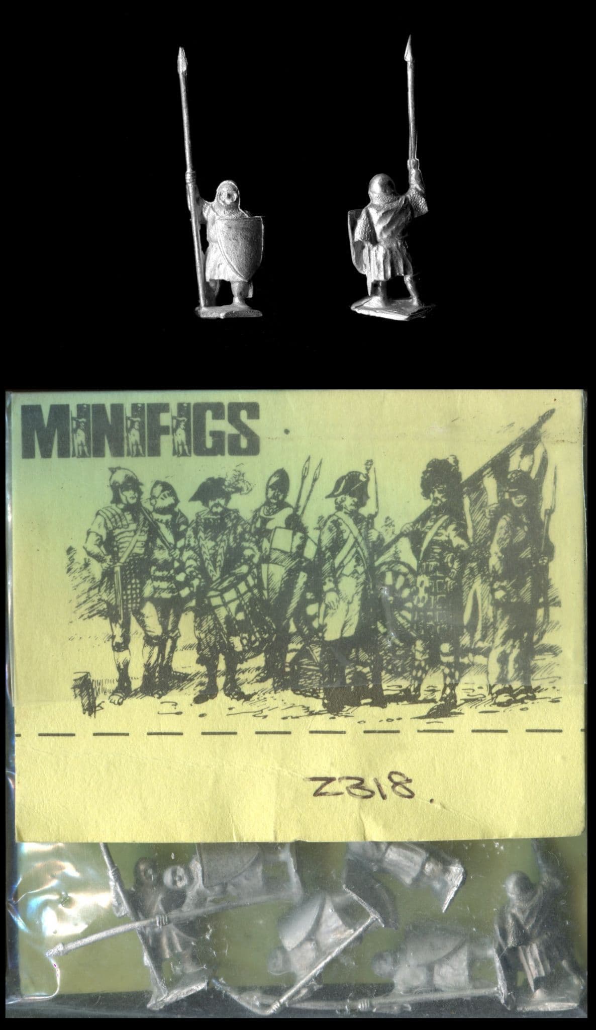 Minifigs 15mm Feudal Europe Z318 Flemish Lowland Spearmen x 8