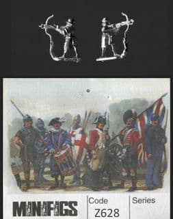 Minifigs 15mm HYW Agincourt Period Z628 French Crossbowmen Firing x 8