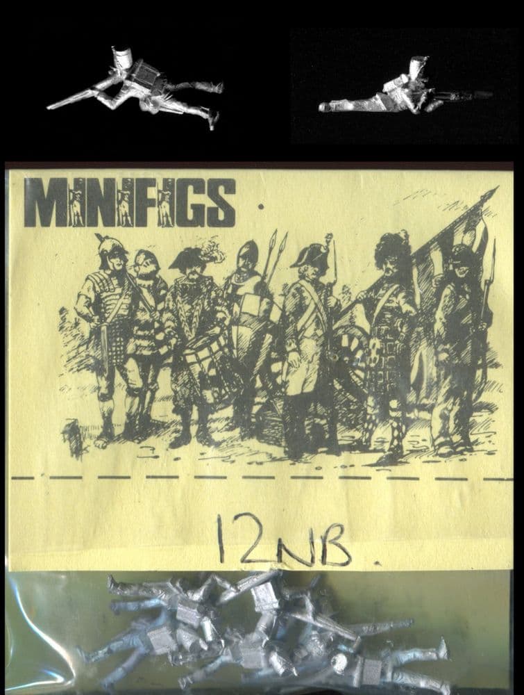 Minifigs 15mm Napoleonic British 12NB Riflemen Prone Firing x 8 figs