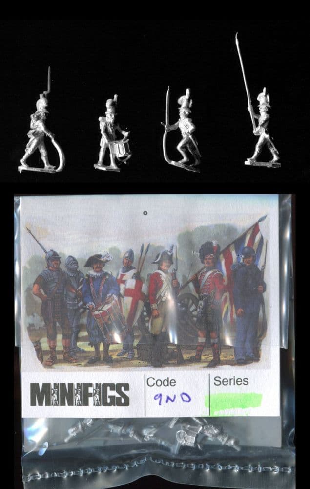 Minifigs 15mm Napoleonic Swedish 9ND Grenadier Command 1807 x 8 figs