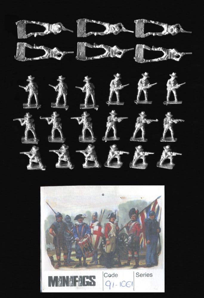 Minifigs 15mm Plains Wars 91-1061 Dismounted US Cavalry Troopers x 24 figs