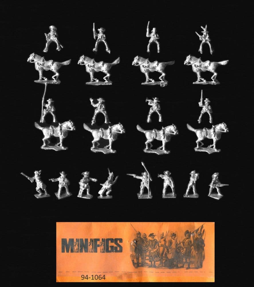 Minifigs 15mm Plains Wars 94-1064 US Cavalry Command & Scouts Mounted ...