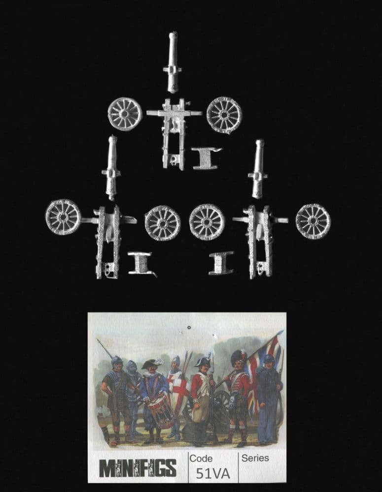 Minifigs 15mm Seven Years War 51VA 12pdr Guns x 3 models