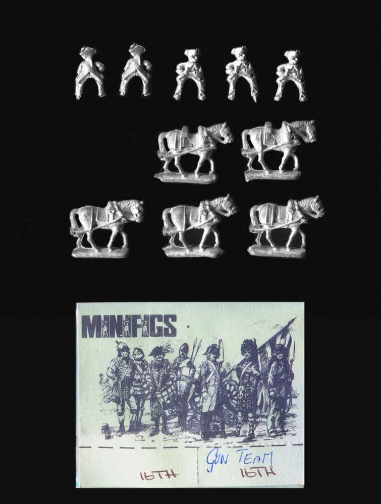 Minifigs 15mm SYW 1756-1763 16TH Horse Team & Drivers Old Horses Mispack