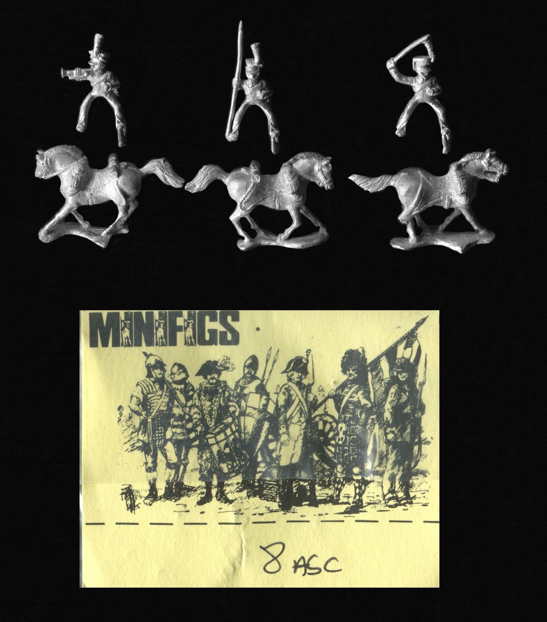 Minifigs Vintage 15mm Napoleonic Austrian 8ASC Uhlan Command Old Range 6