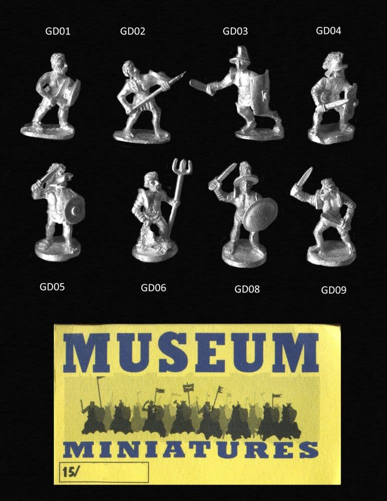 Museum Miniatures 15mm Gladiators GD01-06 08-09 Assorted Gladiators x 8