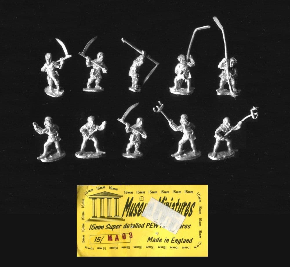 Museum Miniatures 15mm Medieval MA09 Peasants with Improvised Peasant ...