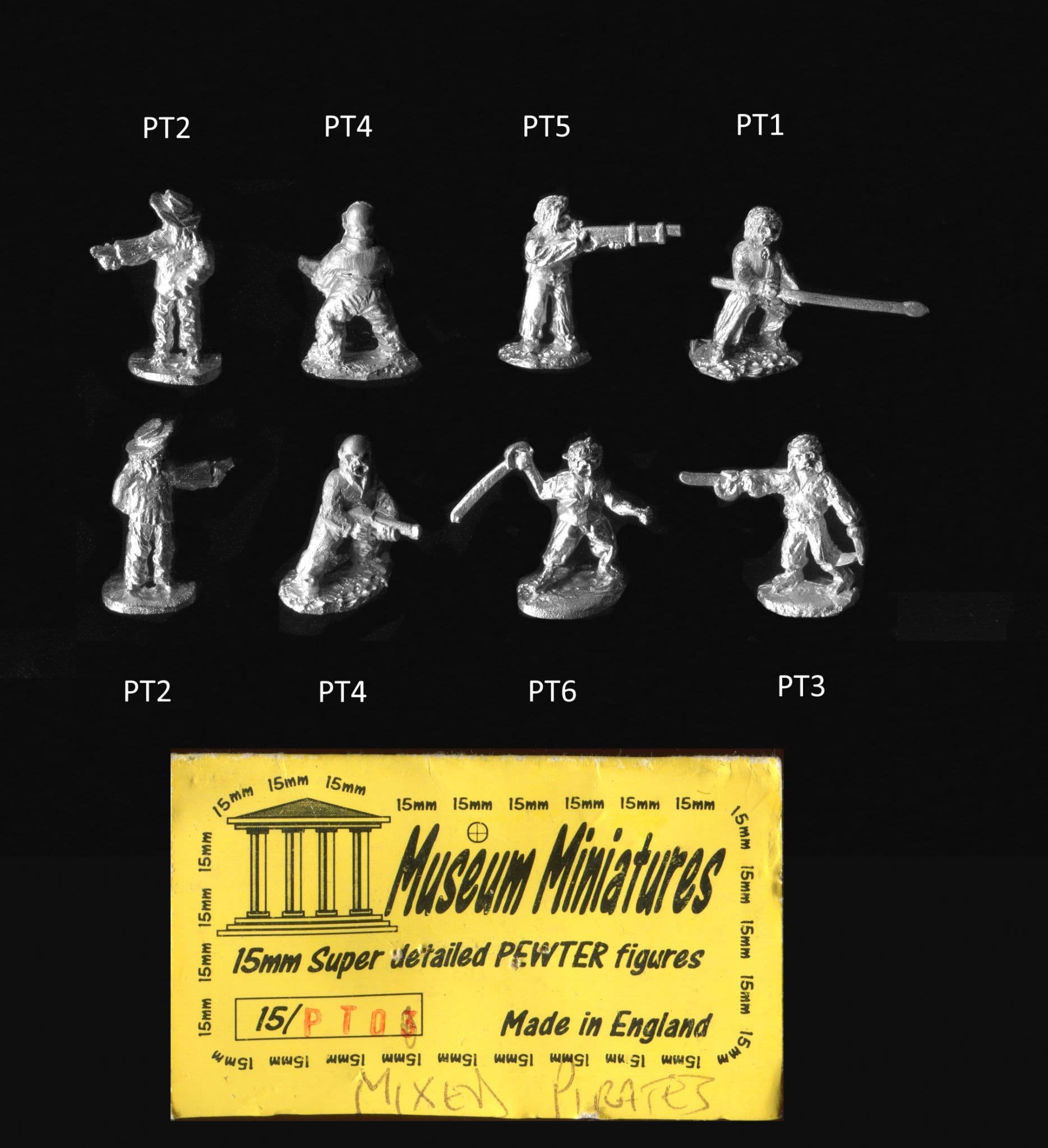 Museum Miniatures 15mm Pirates PT Assorted Pirates x 8 models