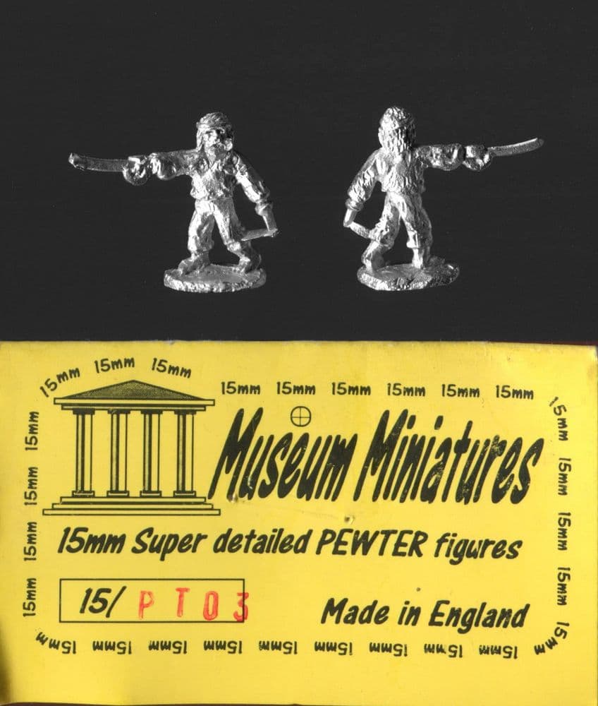 Museum Miniatures 15mm Pirates PT03 Pirate with Cutlass & Knife x 8