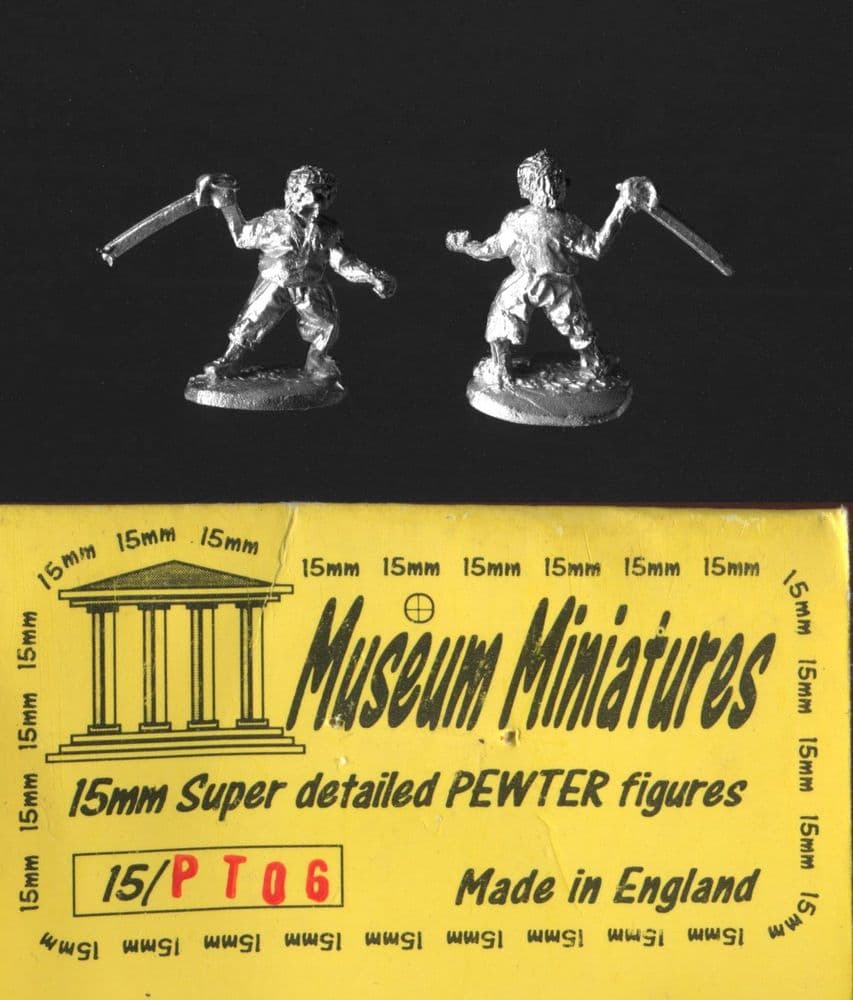 Museum Miniatures 15mm Pirates PT06 Pirate Attacking with Cutlass x 8