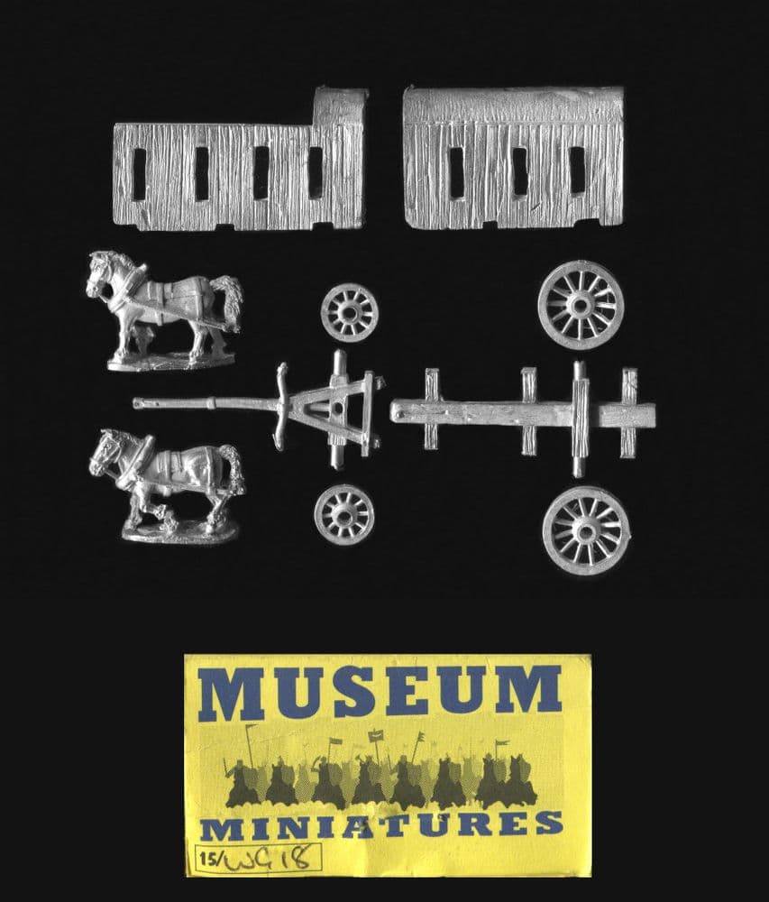 Museum Miniatures 15mm WG18 War Wagon Horse Drawn spoked wheels
