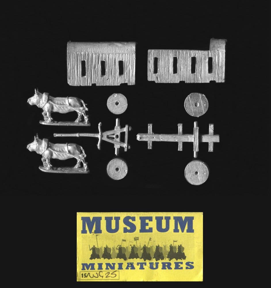 Museum Miniatures 15mm WG25 War Wagon Ox-Drawn solid wheels