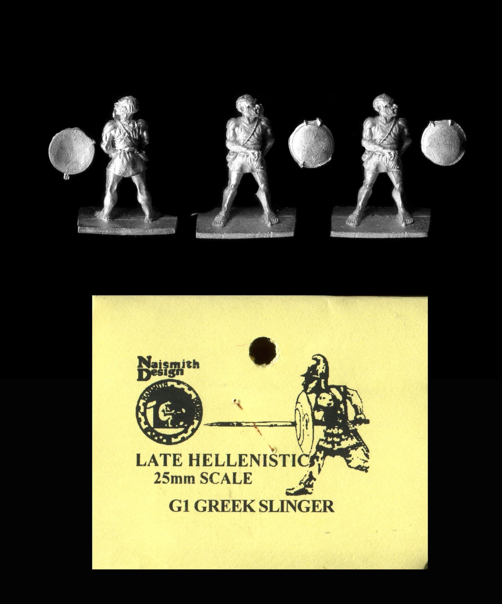 Naismith 25mm Late Hellenistic G01 Greek Light Infantry Slinger 3 figs