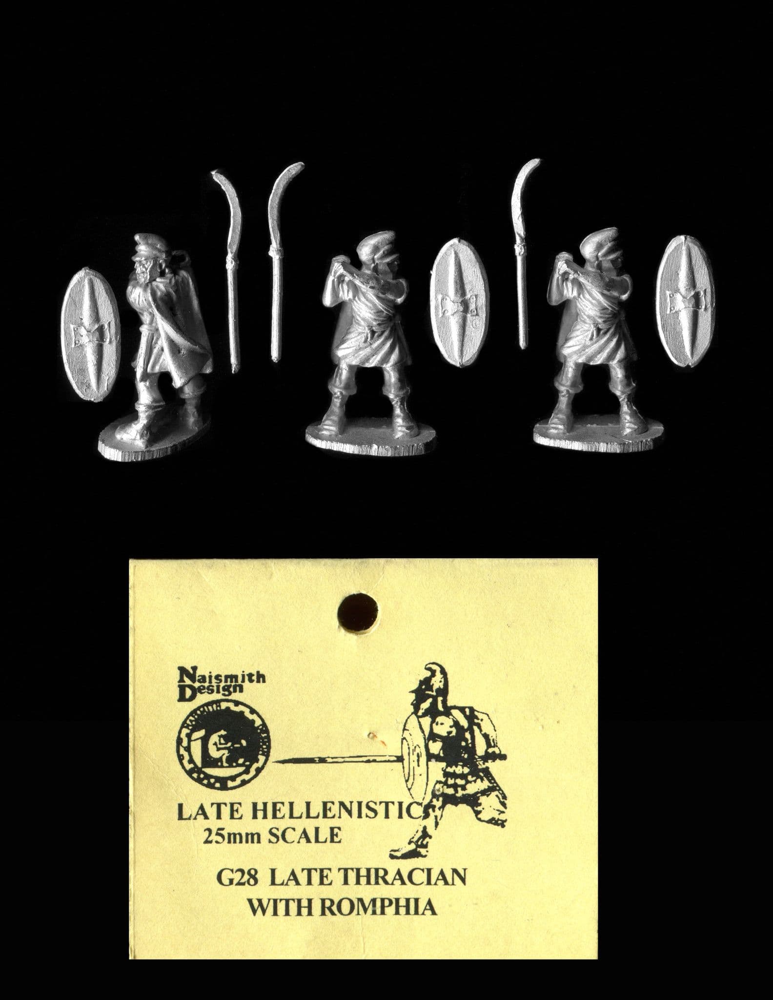 Naismith 25mm Late Hellenistic G28 Late Thracian Wielding Rhomphaia 3 figs