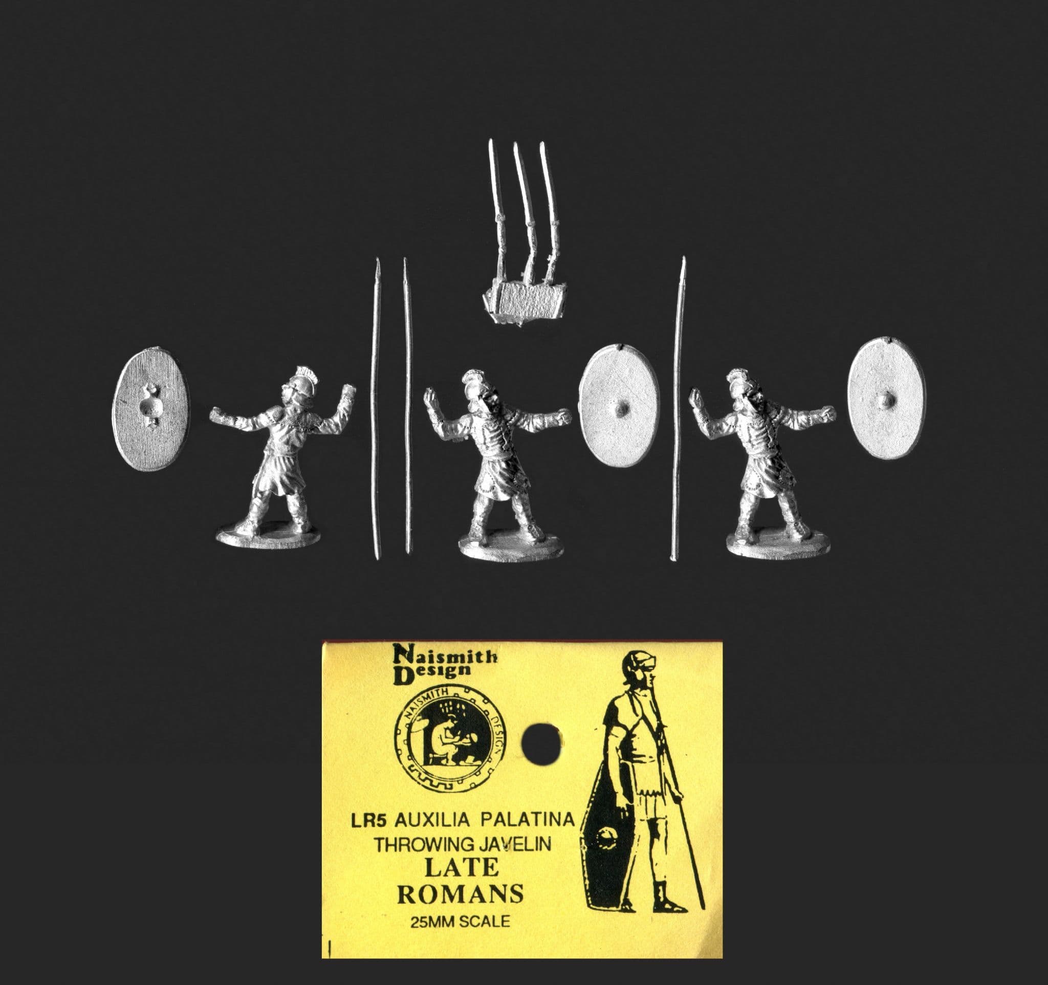 Naismith 25mm Late Roman LR05 Auxilia Palatina Throwing Javelin 3 figs