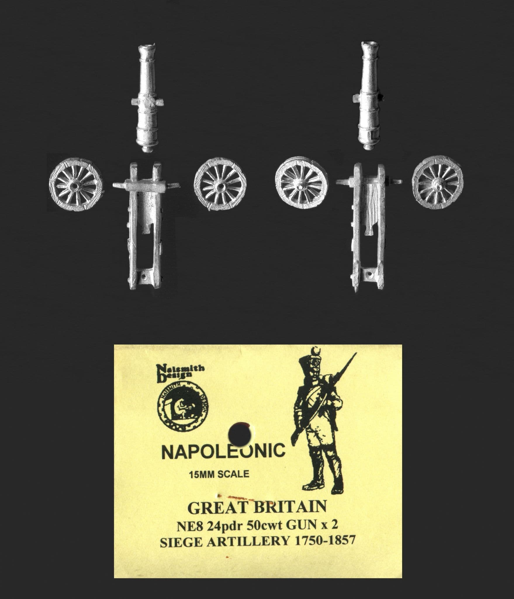 Naismith Design 15mm Napoleonic British NE08 24pdr Siege Artillery 2 models